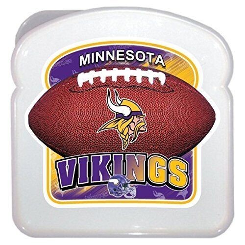 NFL Minnesota Vikings Reusable Plastic Sandwich Box Lunch 5 ...
