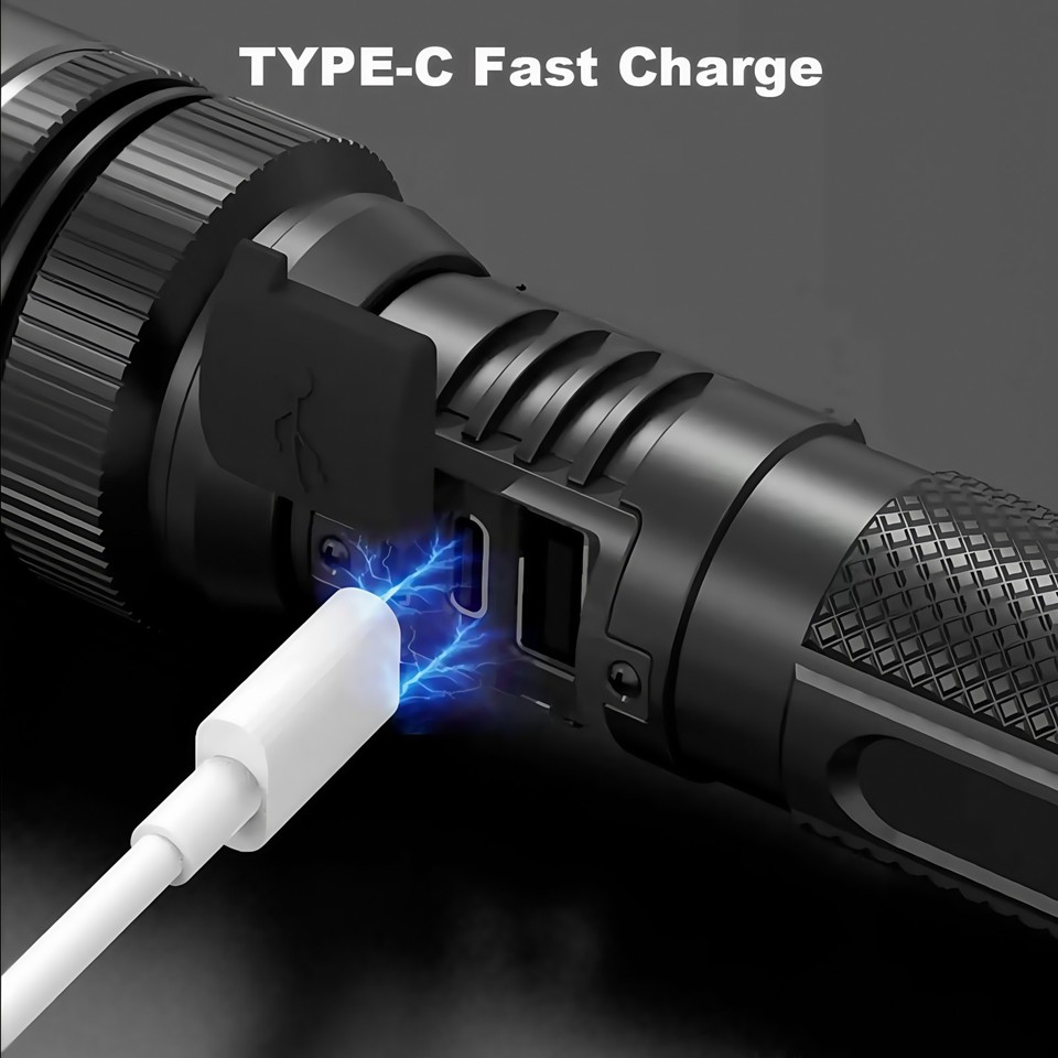 99000000 Lumen Super Bright LED Tactical Flashlight Rechargeable LED ...