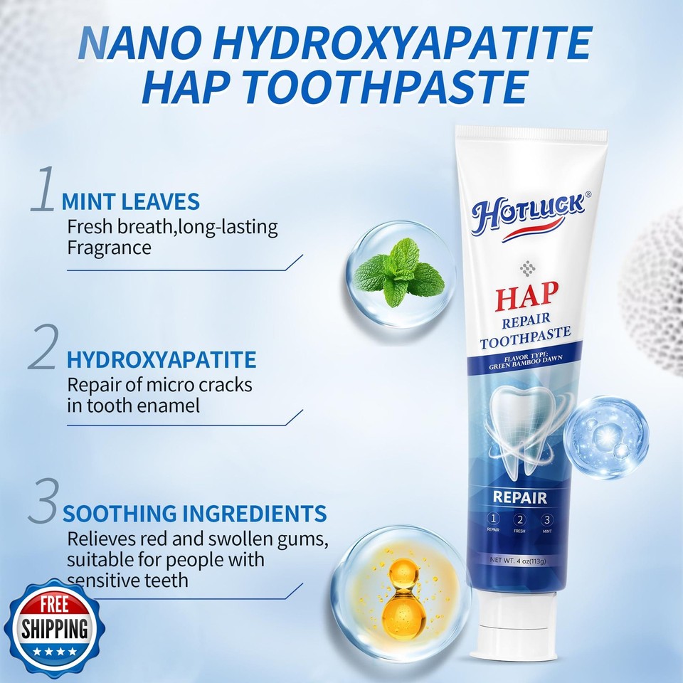 Hotluck HAP Fluoride Free Toothpaste，Nano Hydroxyapatite Toothpaste ...