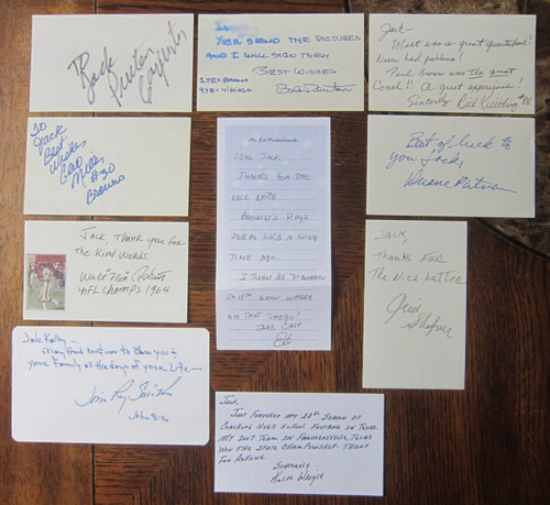 lot (10) Hand signed CLEVELAND BROWNS AUTOGRAPHS Football auto Old time ...