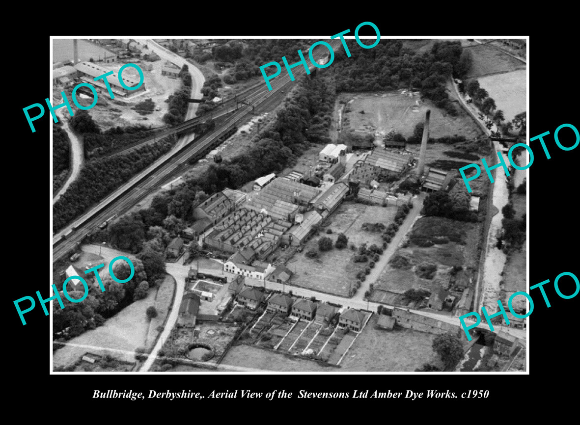 OLD POSTCARD SIZE PHOTO BULLBRIDGE DERBYSHIRE ENGLAND VIEW OF DYE WORKS ...