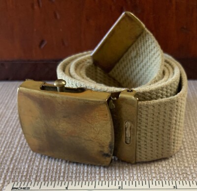 Vintage US UNITED STATES MILITARY Uniform BELT & BUCKLE Solid Brass ...