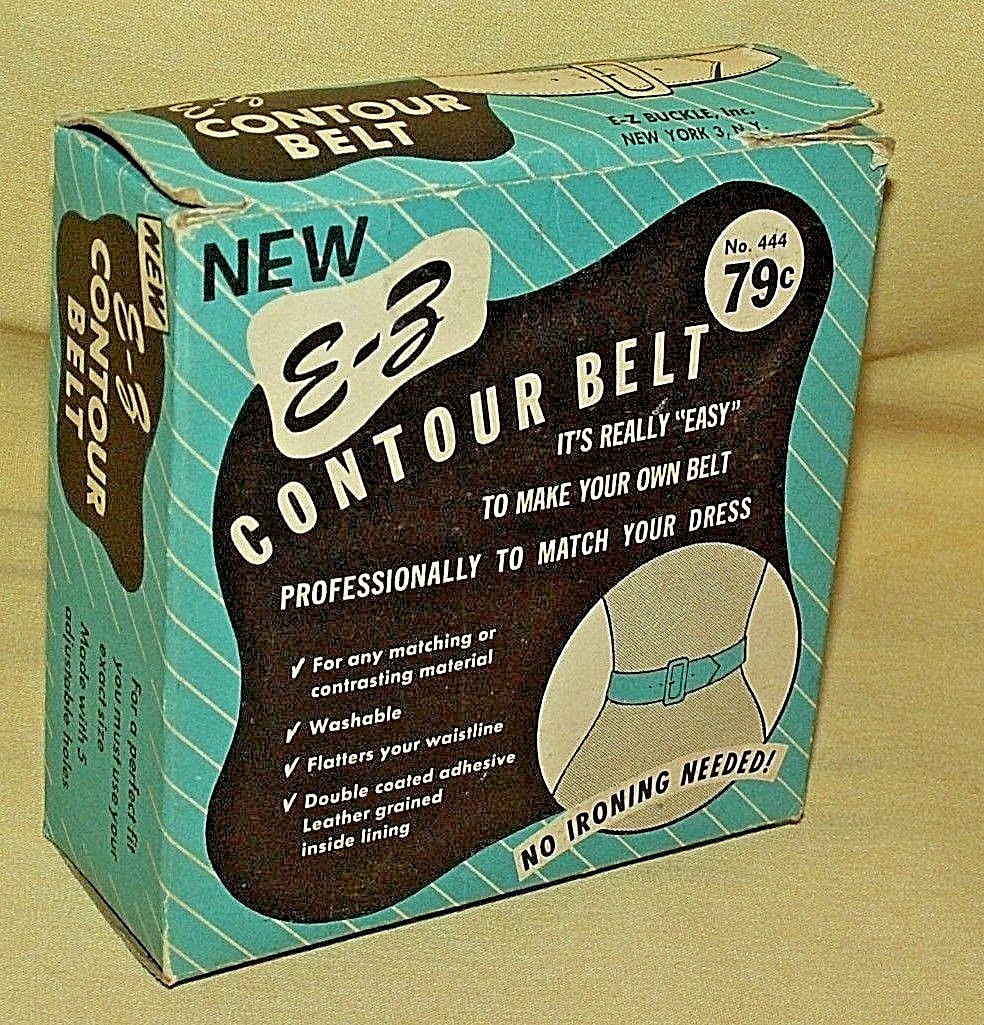 E-Z CONTOUR BELT NO 444 WHITE VINTAGE 3 INCH BUCKLE W… - Gem