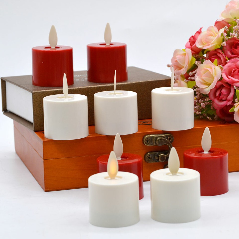Luminara Moving Flicker Tea Lights,Battery Operated Flameless Candle ...