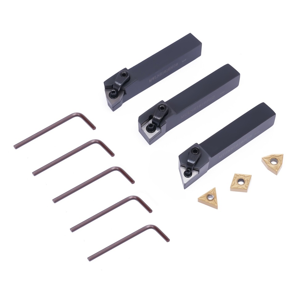 36Pcs Holder Bit Kit Right Indexable Carbide Lathe Insert Cutting ...