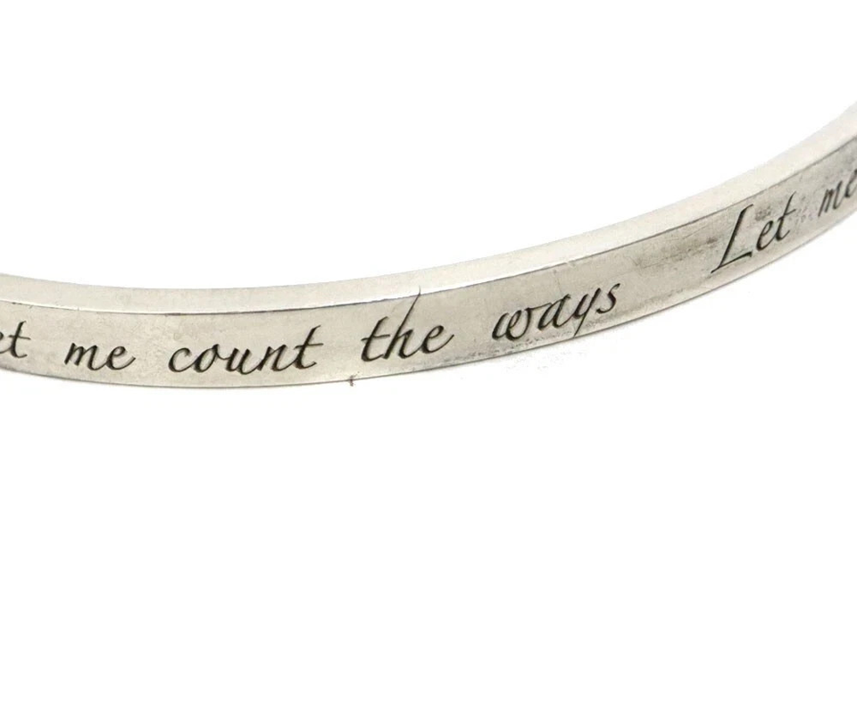 Tiffany & Co. Sterling Silver LET ME COUNT THE WAYS Notes Band Bangle ...