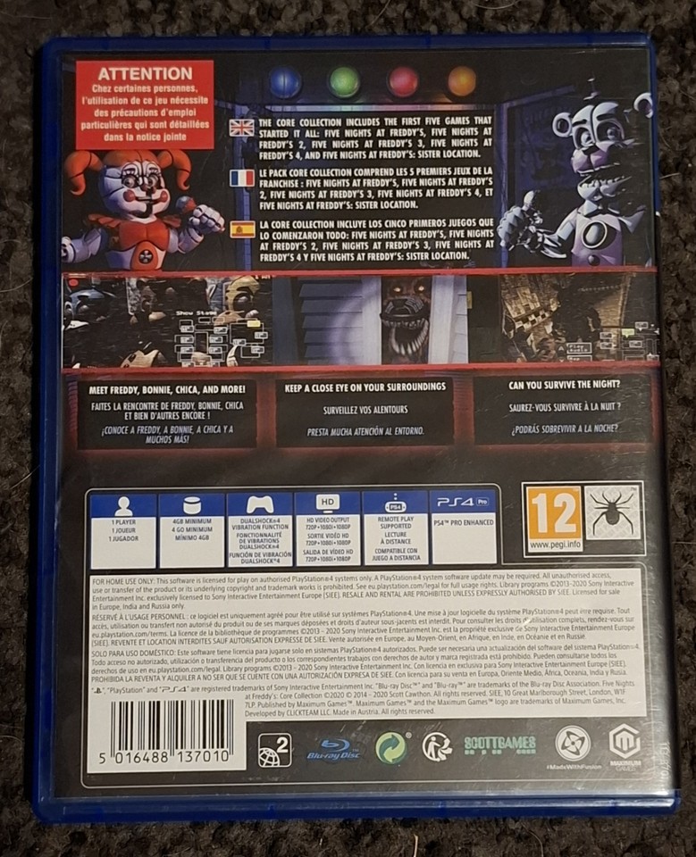 Five Nights At Freddy's: Core Collection (Sony PlayStation 4, 2021 ...