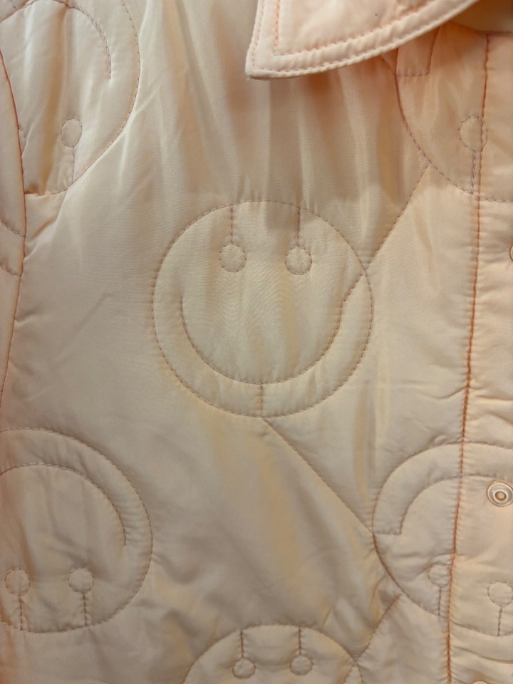 Navy Yard Yellow Quilted Oversized Smiley Face Jacket – Size Small | eBay