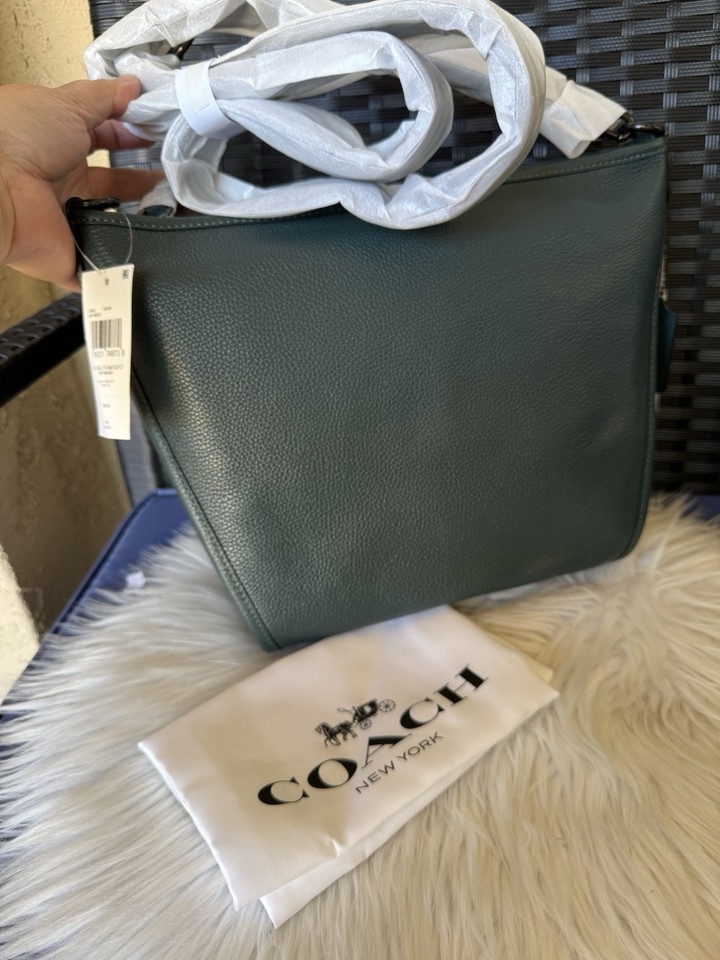 COACH Small Dufflette Duffle Crossbody Bag in Forest Green Leather NEW ...