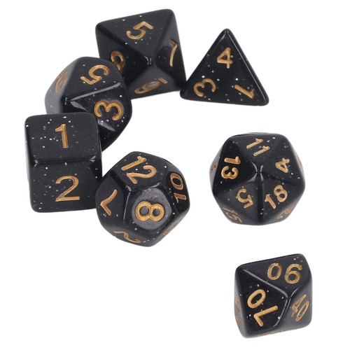 5 Set Multi Sided Dice Set Gold Number Pearl Polyhedron Dice For ...