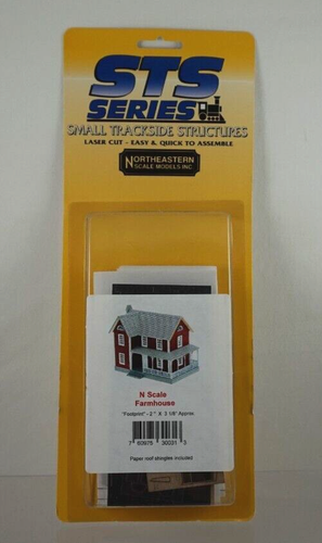 NOS Northeastern Scale Models FARMHOUSE N Scale Laser Cut Building Kit ...