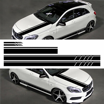 5Pcs Car Stripe Graphics Decals Side Body Vinyl Decals Racing Sport ...