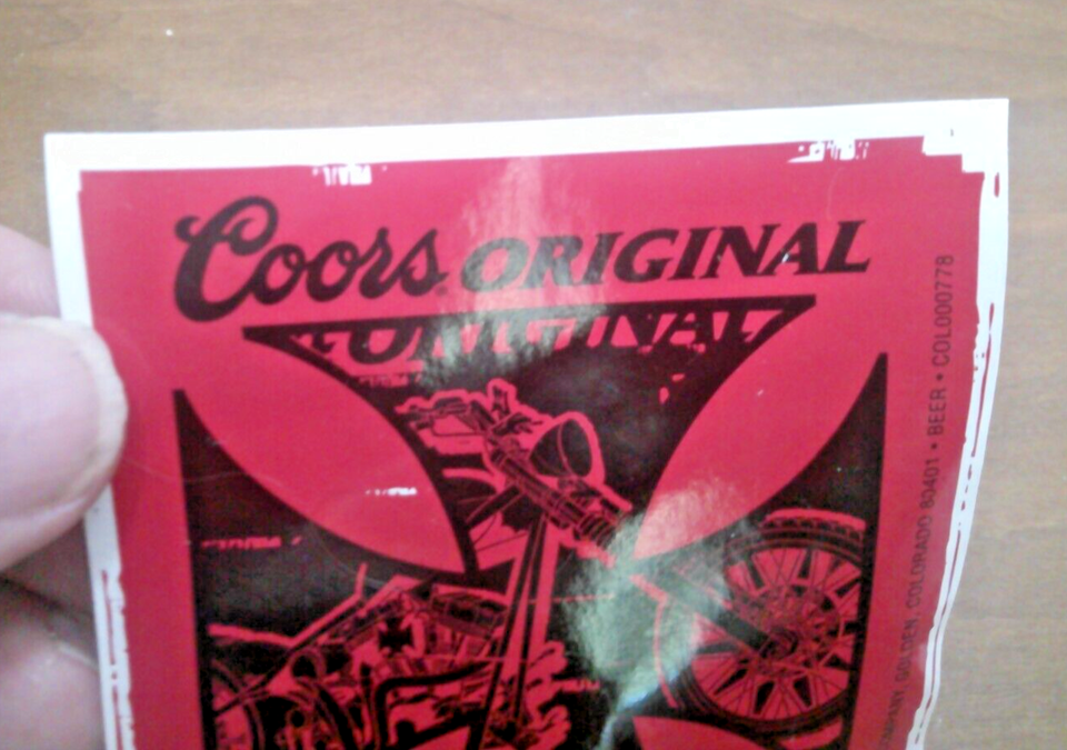 Rare! NOS! Coors Original! West Coast Choppers Jesse James Sticker Red ...