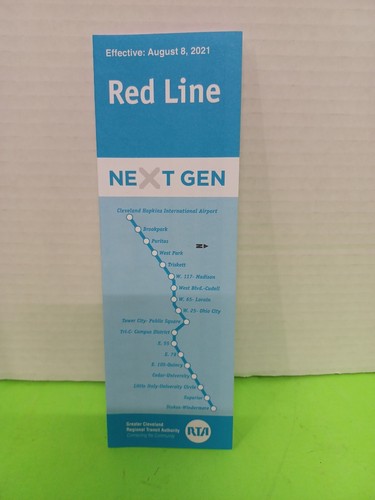 Cleveland Rapid Transit/RTA Time Table August 2021 Red Line | eBay