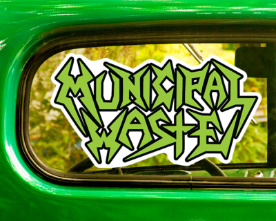 2 MUNICIPAL WASTE BAND DECALs Stickers Bogo For Car Truck Window Bumper ...