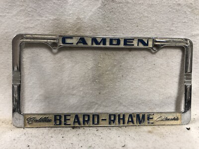 Vintage Camden Beard-Rhame Oldsmobile Cadillac License Plate Frame | eBay