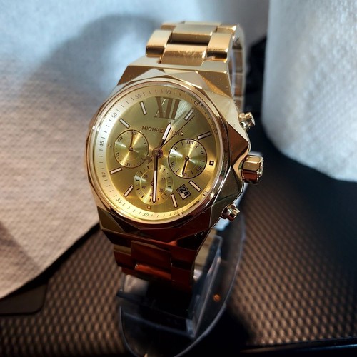 Michael Kors MK4690 Chronograph Womens Oversized Raquel Gold-Tone Watch ...