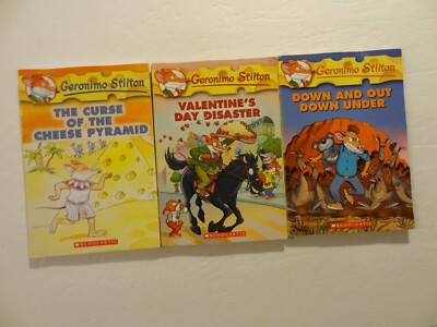 Lot of 3 Geronimo Stilton Books (Valentine, Down Under, Cheese Pyramid ...