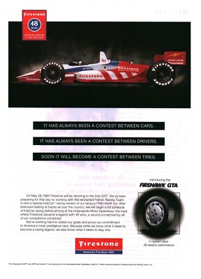 1994 VINTAGE PRINT AD - FIRESTONE FIREHAWK GTA TIRE AD... LEGEND AT THE ...
