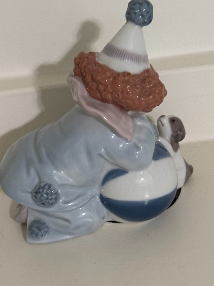 Lladro 5278 Pierrot Clown With Puppy Dog & Ball Porcelain Figurine MINT ...