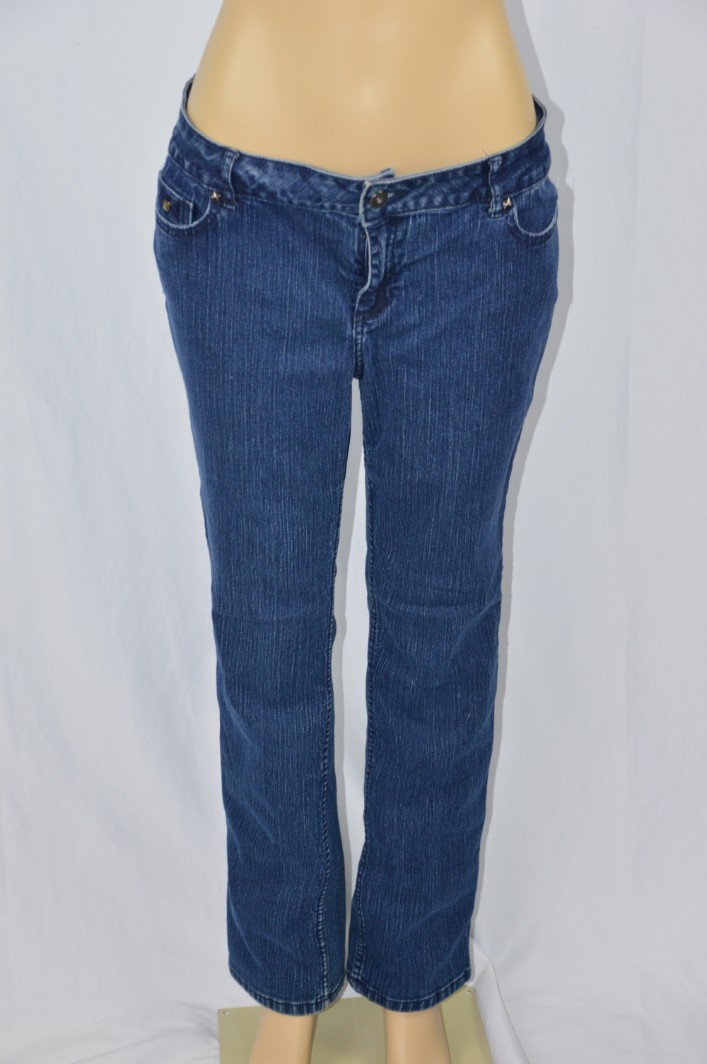 SVVW Womens 12 Dark Wash Embellished Studs Straight Leg Blue Jeans Stud ...