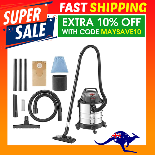 Vacuum Cleaner Wet & Dry Commercial Work Shop 1250W Kit 20L Shop Pro ...