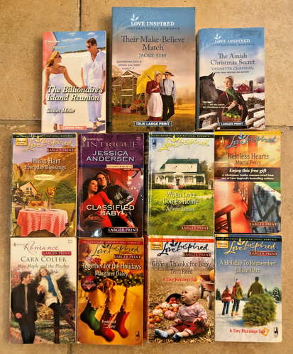 Lot of 11 Large Print Romance Books ~ 8 LOVE INSPIRED + 3 Harlequin ...