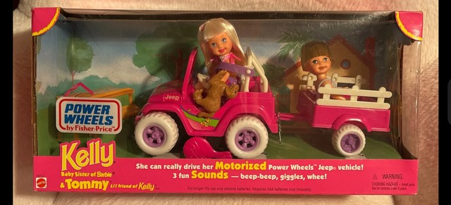 Barbie - Kelly Tommy Power Wheels Jeep Wagon Motorized Playset 1997 ...