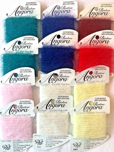 Handpainted Needlepoint Canvas Rainbow Gallery Angora Lot of 12 cards ...