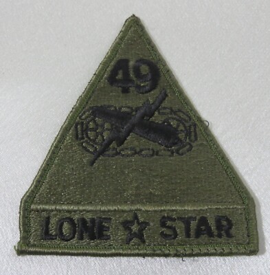 United States Army 49th Armored Division Single Military Patch LONE ...
