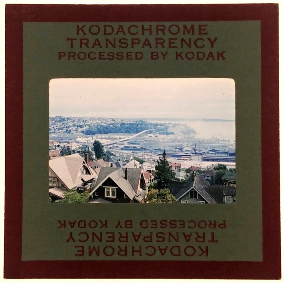 1950s Seattle WA Skyline City View 35mm Slide Craftsman Bungalow Bay ...