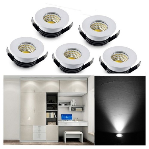 5pcs 3W LED Recessed Small Cabinet Mini Spot Lamp Ceiling Downlight Kit ...