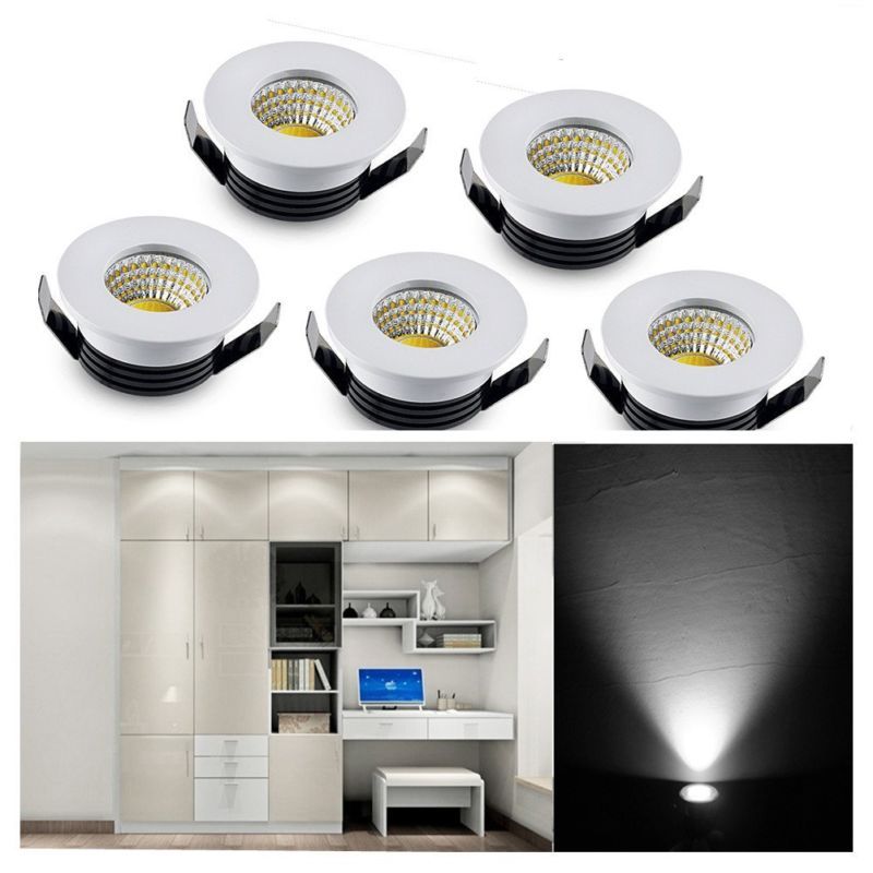 5pcs 3W LED Recessed Small Cabinet Mini Spot Lamp Ceiling Downlight Kit ...