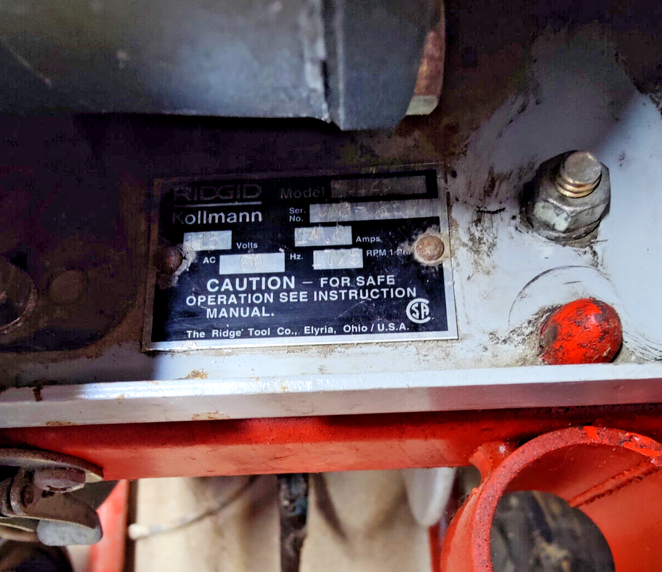 Ridgid Kollmann KJ-1250 Water Jetter - (NEEDS NEW $150 MOTOR Dayton ...