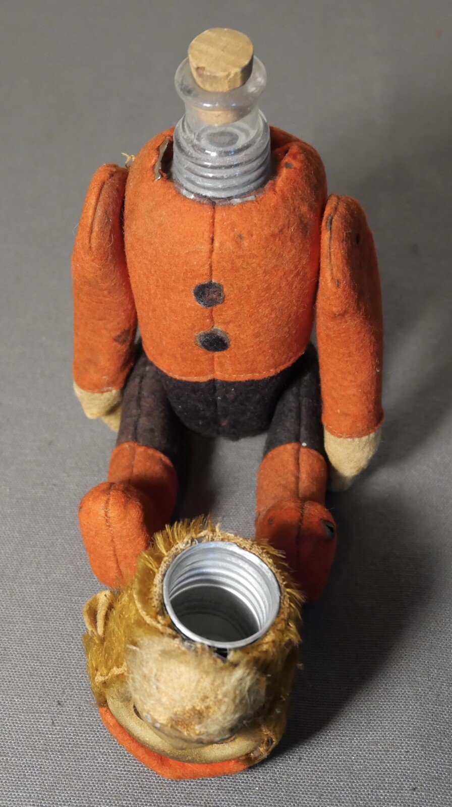 1930’s German Schuco Mohair Bellhop Monkey Drinking Flask with Shot ...
