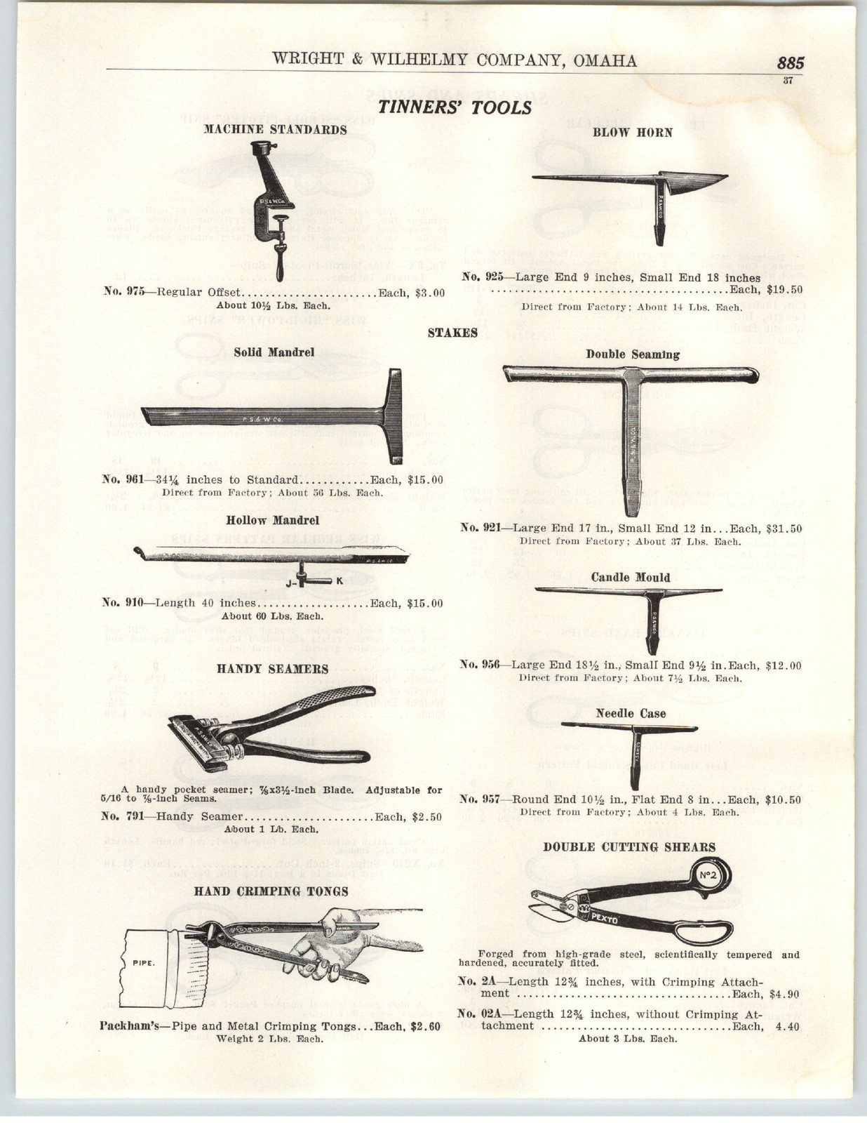 1937 PAPER AD 7 PG Tin Tinners Tools Hammers Torch Shear Machine | eBay