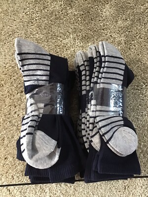 Men’s Navy/Gray Socks Size 6-12 10 Pack | eBay