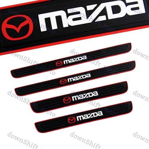 Black Rubber Car Door Scuff Sill Cover Panel Step Protector For Mazda ...
