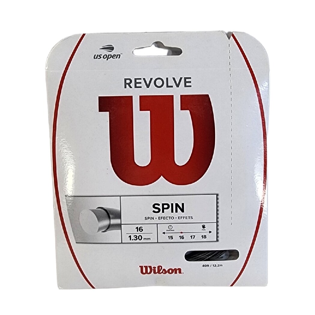 Wilson Revolve Spin 16g 1.30mm 12.2m 40Ft Black Tennis String US Open ...