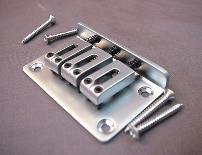 3 STRING BRIDGE FOR CIGAR BOX GUITAR ELEC BALALAIKA ETC - SATIN CHROME ...