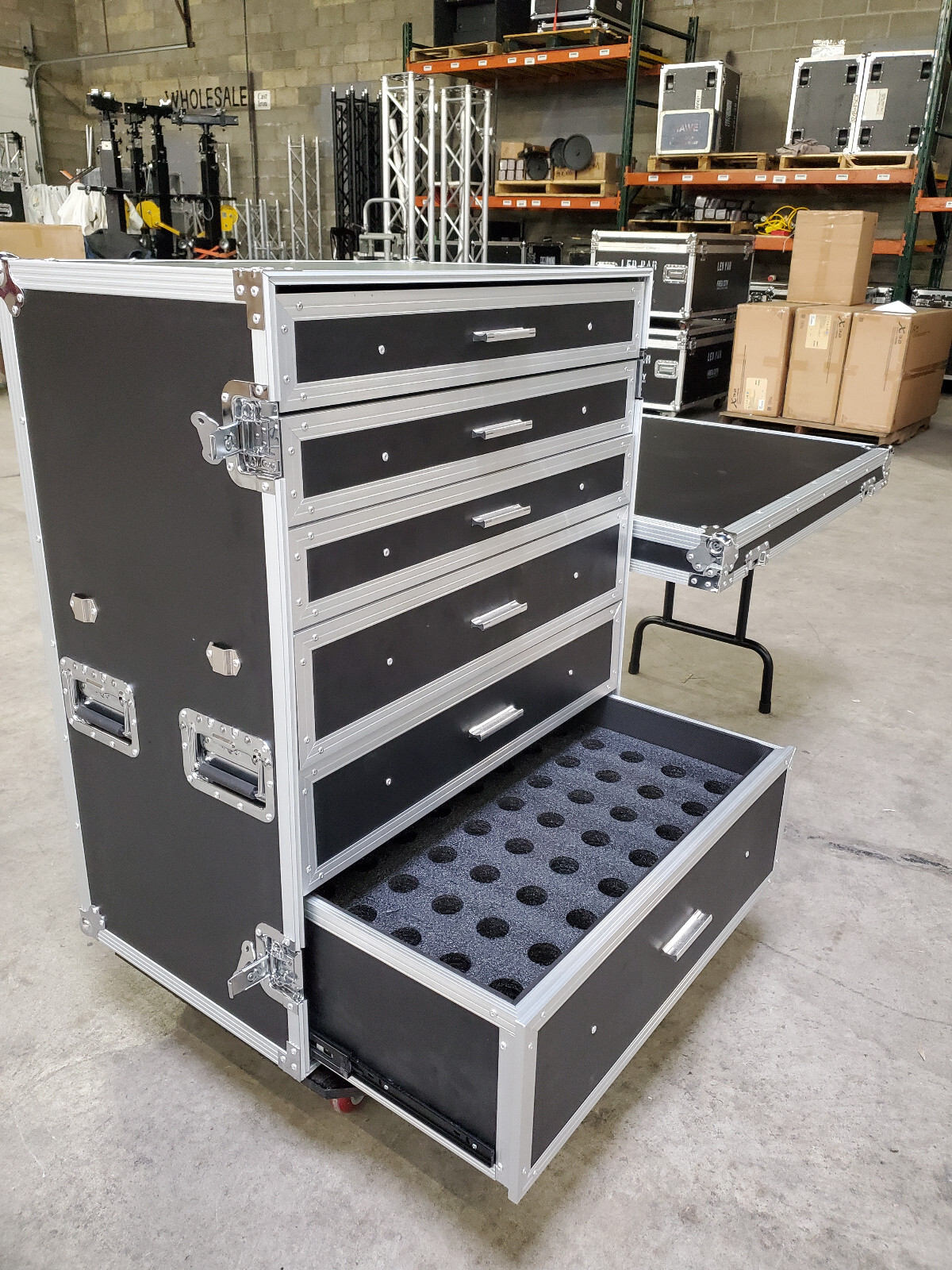 6 Drawer Work Box Road Case w/Table Truck Pack Size | eBay