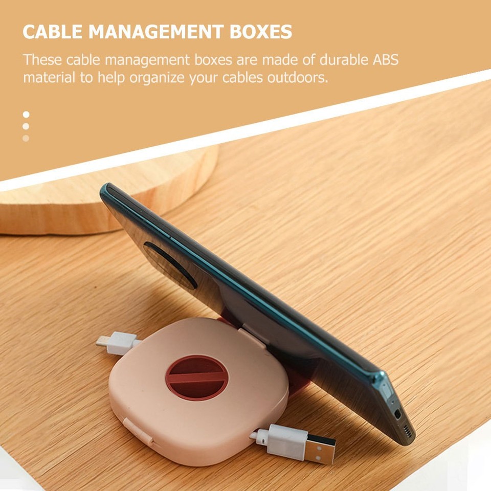 3 Pcs Earbud Case Storage Boxes for Data Cable Winder Travel Tech ...