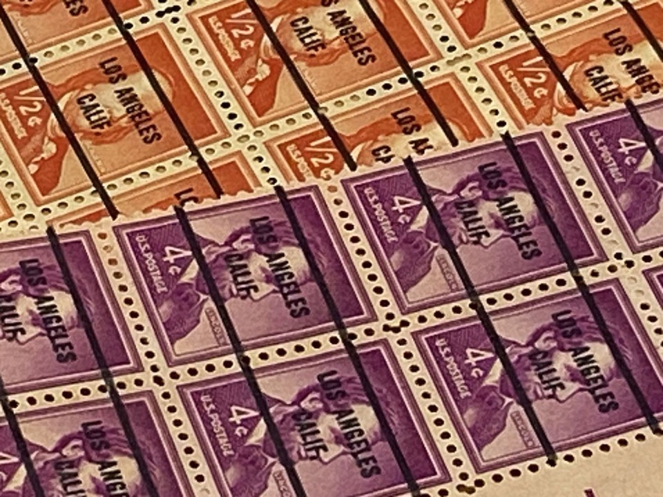 Vintage US STAMPS *PRESORTED DEFACED LOS ANGELES CALIF. PRST-STD ...