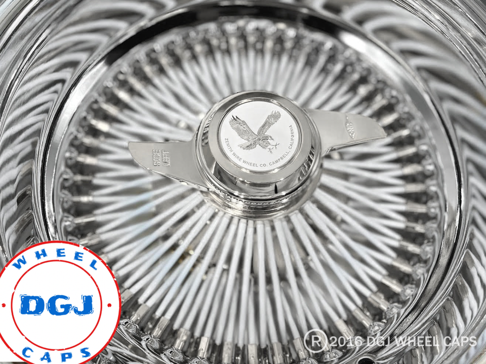 14x7 Rev 100 Spoke All Chrome with White Spokes Lowrider Wire Wheel ...