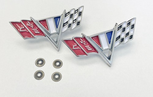 NEW! 64-67 Chevy II Camaro Chevelle Impala Nova Fender Trim V Flag ...