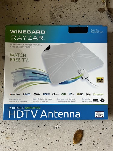 Winegard Rayzar RV-RZ85 Amplified HD TV Antenna indoor VHF UHF portable ...
