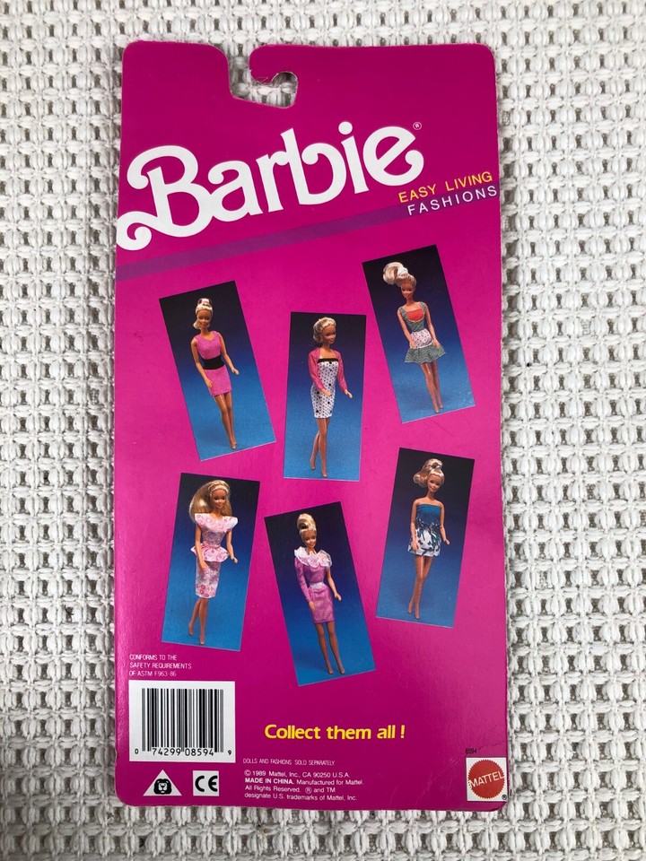 Mattel Barbie EASY LIVING FASHIONS #8594 MOC NIP, 1989 NEW | eBay