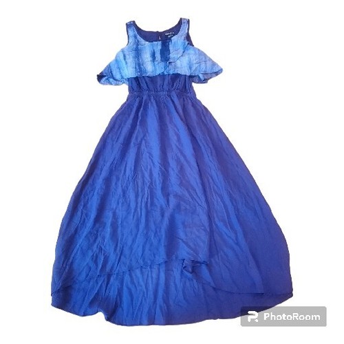 Lucky Brand Dress Medium Blue Sleeveless Flowy Top Hi-Low Summer ...