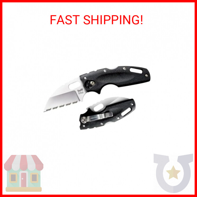 Cold Steel Tuff Lite 2.5" AUS8A Sheepsfoot Razor-Sharp Serrated Blade 3 ...