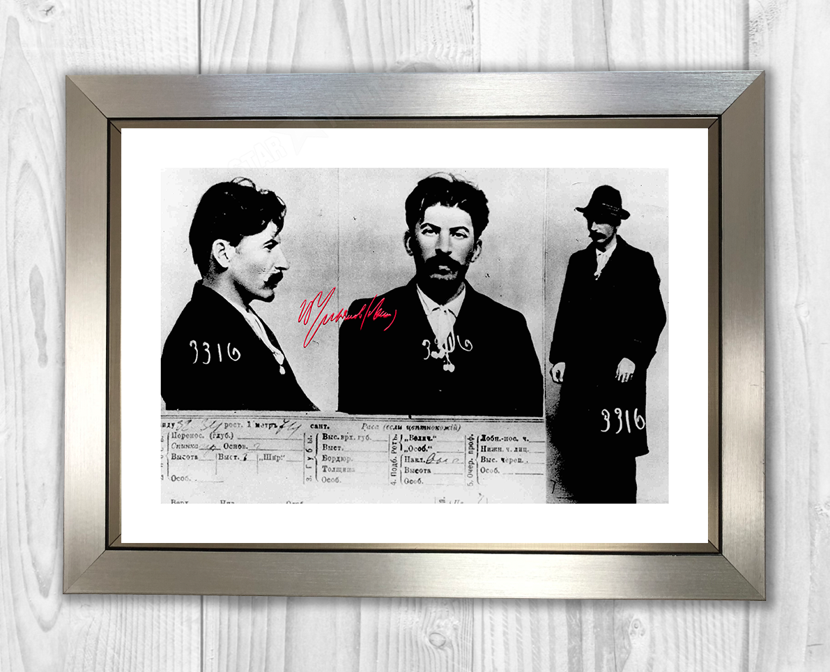 Joseph Stalin A4 Mug Shot reproduction autograph poster with choice of ...
